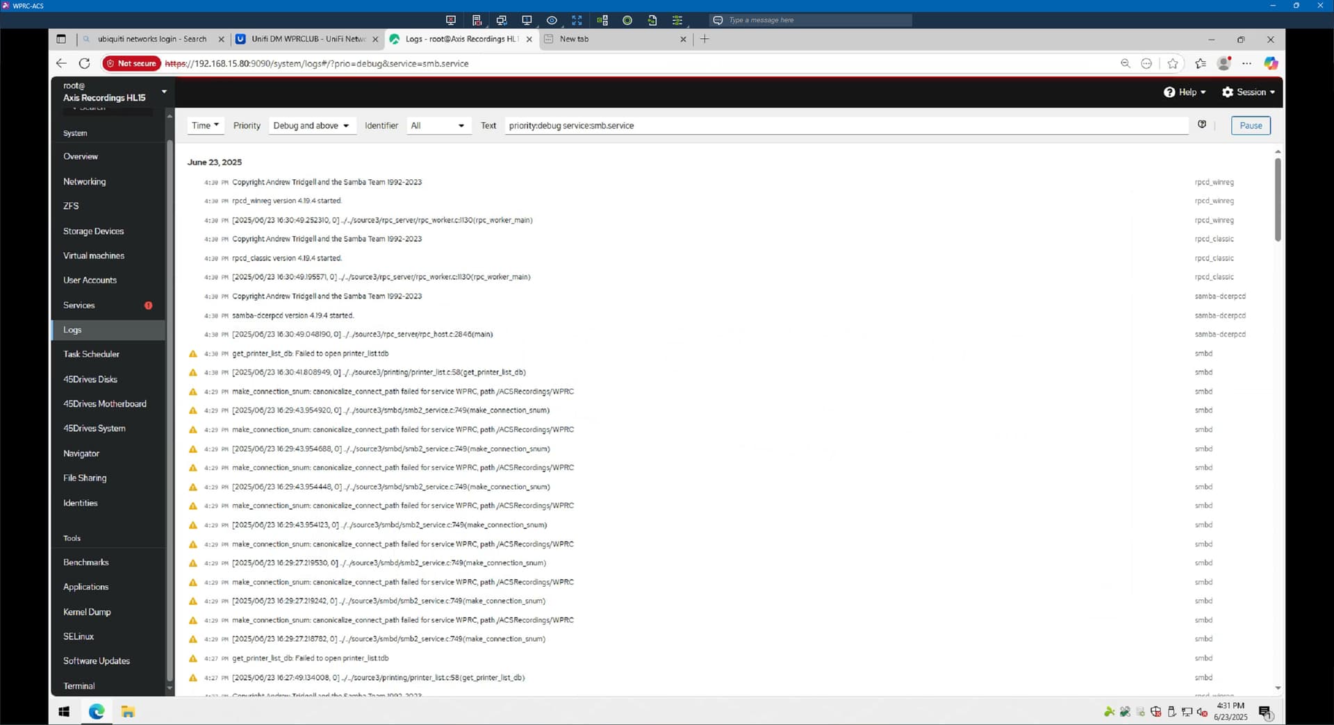 45Drives ZFS shows no pools + network path connection issues - General ...